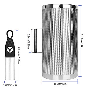 12" x 6" Stainless Steel Guiro Instrument Latin Percussion Metal Guiro Shaker with Scraper Percussion Instrument