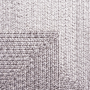 SAFAVIEH Braided Collection Accent Rug - 4' x 6', Grey, Handmade Farmhouse, Ideal for High Traffic Areas in Entryway, Living Room, Bedroom (BRA220F)