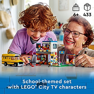 LEGO City School Day 60329 Building Kit; Toy School Playset with 2 City TV Characters, for Kids Aged 6 and up (433 Pieces)