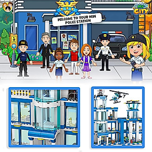 MOCREAR City Police Station Building Toy Set for Kids,Boys,1397 Pieces City Police Station Building Set, Police Station Mobile Command Center Building Blocks Kit Roleplay Toy Gifts