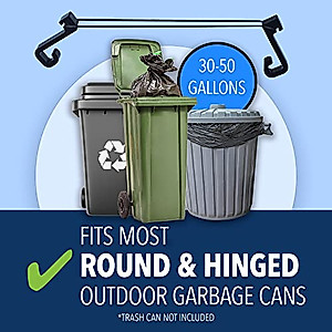[3 Pack] Trash Can Locks for Animals - Trash Can Lid Lock for Wildlife & Raccoon Proof Garbage Cans - Keeps Outdoor Bins Secure - Fits Circular & Hinged Lids - 6 Trash Can Clips & 6 Heavy Duty Bands
