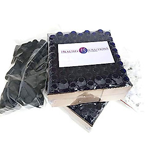 HS HEALTHY SOLUTIONS GLASSWARE 5ml COBALT BLUE Glass Roll On Roller Bottles 144 with Stainless Steel Roller Inserts & Flat Black Screw Caps - Pack of 144 each.