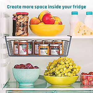 iSPECLE Under Shelf Basket and Stackable Under Shelf Basket, 6 Pack Black Wire Basket Under Shelf for Storage and 4 Pack Black Wire Storage Basket for Storage Pantry, Bundle Sales - Set o