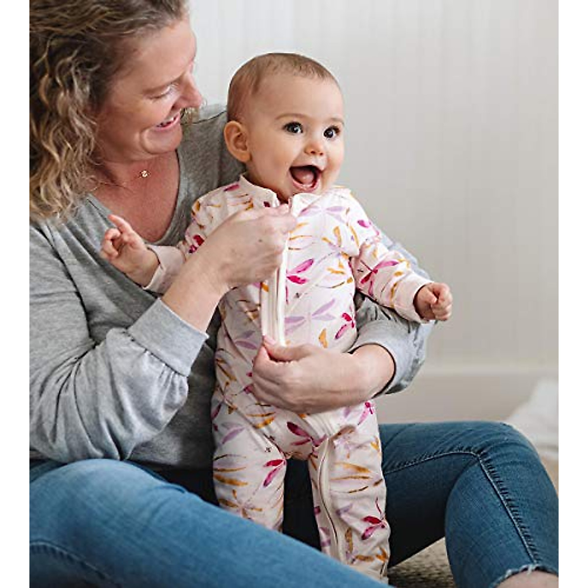 Burt's Bees Baby baby girls Romper Jumpsuit, 100% Organic Cotton One-piece Coverall and Toddler Footie, Dragon Fly Zip, 6-9 Months US