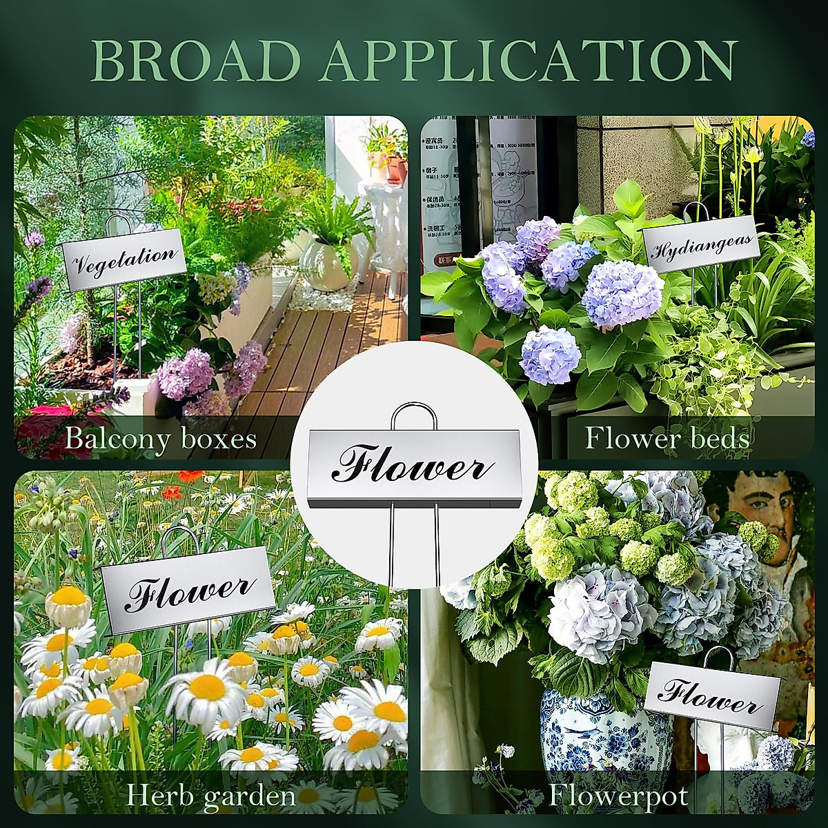 Cureder 30 Pack Metal Plant Labels for Outdoor Garden Waterproof Plant Markers, Labels Garden Markers for Seedlings Herbs Vegetable Greenhouse Gifts, with Pen