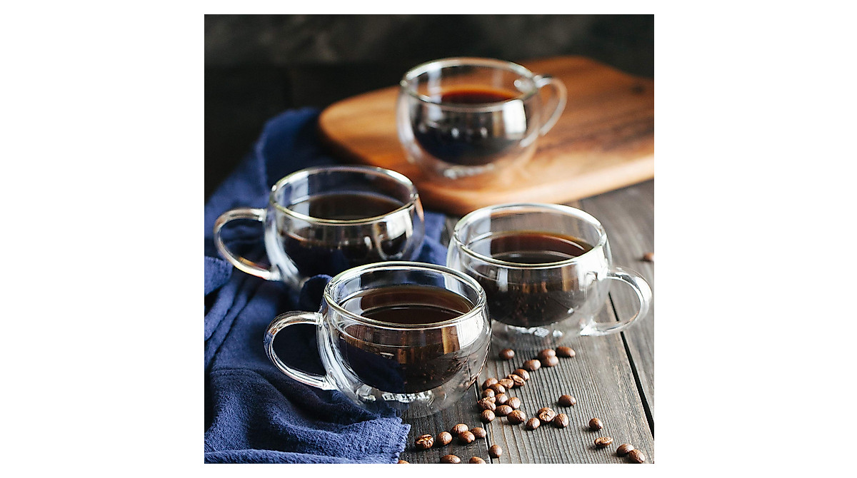 BTaT Glass Tea Pot Set with 4 Cups - Elegant Tea Drinking Experience