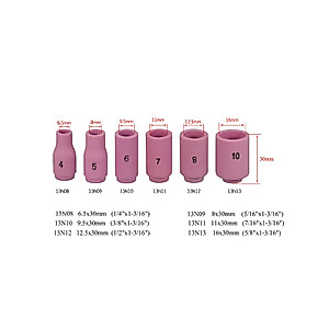 RIVERWELD TIG Gas Lens Collet Body 45V 13N Series Alumina Ceramic Cup 13N 53N 796F Series Assorted Size Kit Fit SR WP 9 20 25 TIG Welding Torch 46pcs