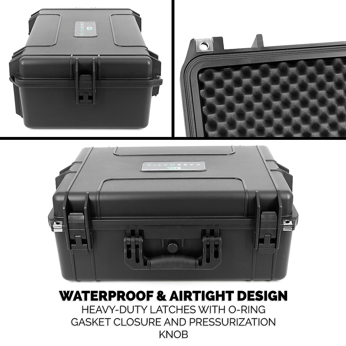 CASEMATIX XL Graded Card Storage Box Fits 160+ BGS PSA Graded Cards, Waterproof Graded Sports Card Display and Trading Card Case With Custom Foam Card Dividers and Removable Graded Card Display