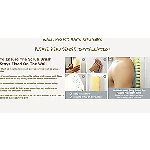 Wall Mounted Back Scrubber for Shower - Large Exfoliating Brush for Shower - Bathing Scrub Brush - Hands-Free Back Brush & Body Scrubber - Shower Accessories - 7.9x11.9in in-Shower Scrubber for Body