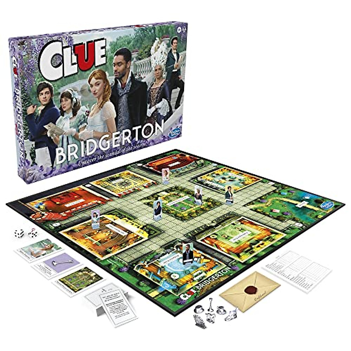 Hasbro Gaming Clue: Bridgerton Edition-BoardGame for Ages 17+Game for Bridgerton Fans for 3-6 Players, Inspired by Shondaland's Original Series on Netflix