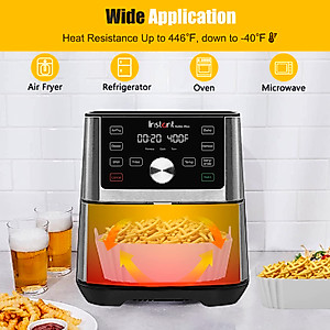 MMH 3PCs Square Air Fryer Silicone Liners for 5-8QT Airfryers, Reusable & Durable Airfryer Pot Inserts Replacement for Oven Microwave Accessories | Easy Cleaning | Reduces Mess