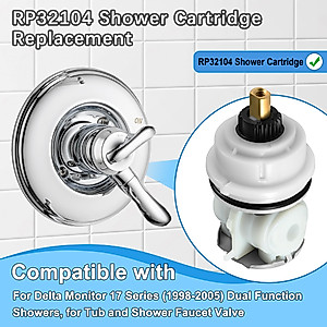 RP32104 Shower Cartridge Replacement Assembly, Compatible with Delta Monitor 1700 Series (1998-2005) Showers, for Tub and Shower Faucet Valve