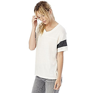 Alternative Women's Powder Puff Jersey T-Shirt, Eco Ivory/Eco Black, Large