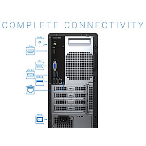 Dell Vostro 3888 Full Size Tower Business Desktop Computer, Intel Octa-Core i7-10700, 16GB DDR4 RAM, 512GB PCIe SSD + 1TB HDD, DVDRW, 802.11AC WiFi, Bluetooth, Keyboard and Mouse, Windows 11 Pro