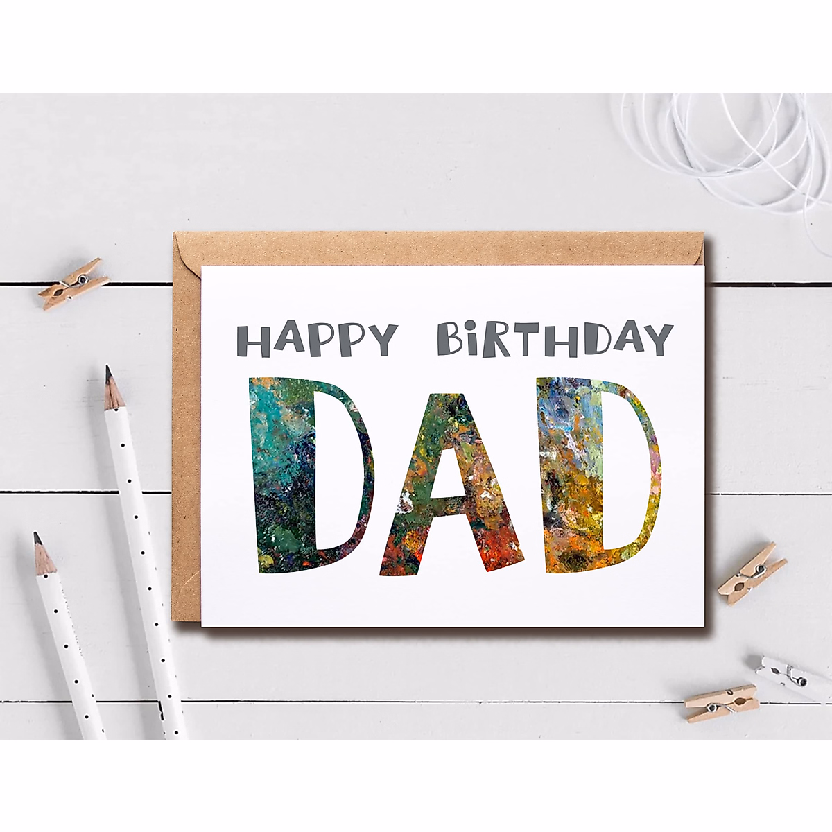 Happy Birthday Dad - Dad Birthday Card - Dad Card - Card For Dad Modern - Dad Birthday Card - Card For Dad