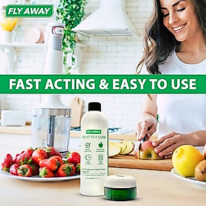 Fly Away - Fruit Fly Trap Kit: 3 Reusable Traps & Liquid Lure. Fast Acting. Stylish Design, Perfect for Kitchens, Bars, Restaurants, Wineries. Catch Fruit Flies for 90+ Days. Indoor Use