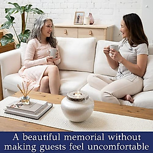 FOVERE – Decorative Urns for Ashes Adult Male and Female – Large White Ash Urn to Display at Home – 100% Handcrafted Cremation Urn for Human Ashes