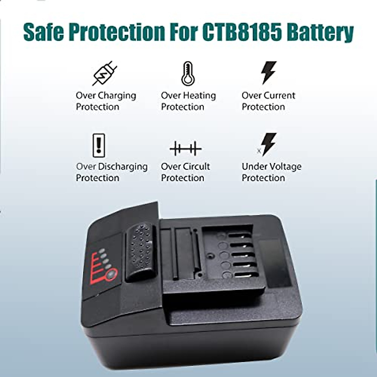 PowerWings CTB8185 Battery, 18V 4Ah 4000mAh Power Tool Battery Replace for Snap on CTB8185 CT7850 CTR7850H CTL7850 CTB7185 CTB8187 li-ion Battery (NOT fit for Nicad Battery)