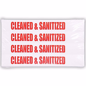 "Cleaned & SANITIZED" 7" X 1" Hospital Approved Adhesive Safety Seal Tags - 250 Per Pack