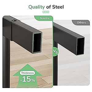 Novilla Metal Queen Bed Frame with Headboard and Footboard, 14 Inch Platform Bed Frame with Storage, Mattress Foundation No Box Spring Needed, Strong Metal Slats Support