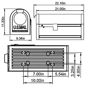 Architectural Mailboxes Northpointe Galvanized Steel Post Mount Mailbox, Compatibility Code C, NM160VAM, Venetian Bronze, Large Capacity