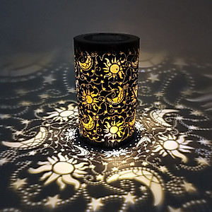 Ruiqas Solar Light Energy Saving Lamp Indoor Outdoor Hollow- Out Leaves Bucket Light Waterproof Lamp for Patio Garden Home Decoration