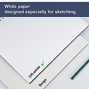 SuFly Hardcover 9x12 Sketchbook, Artist Sketch Pads for Drawing Pack of 2, 120 Sheets 90lb/140GSM Thick Sketch Book for Drawings, Suitable for Kids, Teens & Adults, White