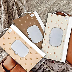 3 Pack Baby Wipes Dispenser，Baby Wipe Holder for Travel，Boho Wipes Container， Reusable Wet Wipes Pouch Portable refillable Wipe Holder for Travel