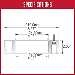 Wheel Accessories Parts 2 Pcs Hub Centric Wheel Spacers 8 on 170mm 2" Thick M14 x 1.5 Thread Stud 124.9mm Hub Fits 2003+ Ford F250 F350 Super Duty Single Rear Wheel | 03-05 Dually Rear Wheel Front