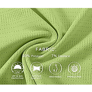 BASUDAM Women's Golf Polo Shirts V-Neck Short Sleeve Collarless Tennis Running T-Shirts Quick Dry Light Green XL