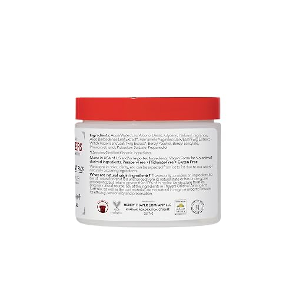 THAYERS Original Witch Hazel Astringent Pads with Aloe Vera Formula, 60 Count
