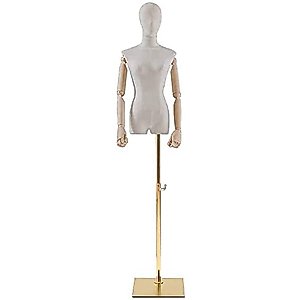 Tailors Dummy Mannequins Female Manikin Dress Form - Half Body Mannequin Torso with Matal Stand, Portable Model for Window/Counter/Tiered Display Shelf Dressform Mannequin