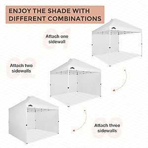 EAGLE PEAK Sunwall/Sidewall for 10 x 10 ft Commercial Pop Up Canopy Tent MarketPlace Canopy only, 1 Sidewall, White