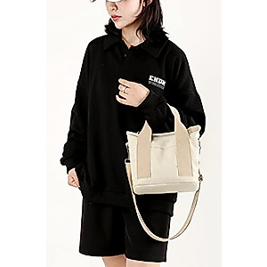 Tote Bag Women Small Satchel Bag Stylish Mini Tote Handbag Canvas Hobo Bag Fashion Crossbody Bag Shoulder Bag 2023