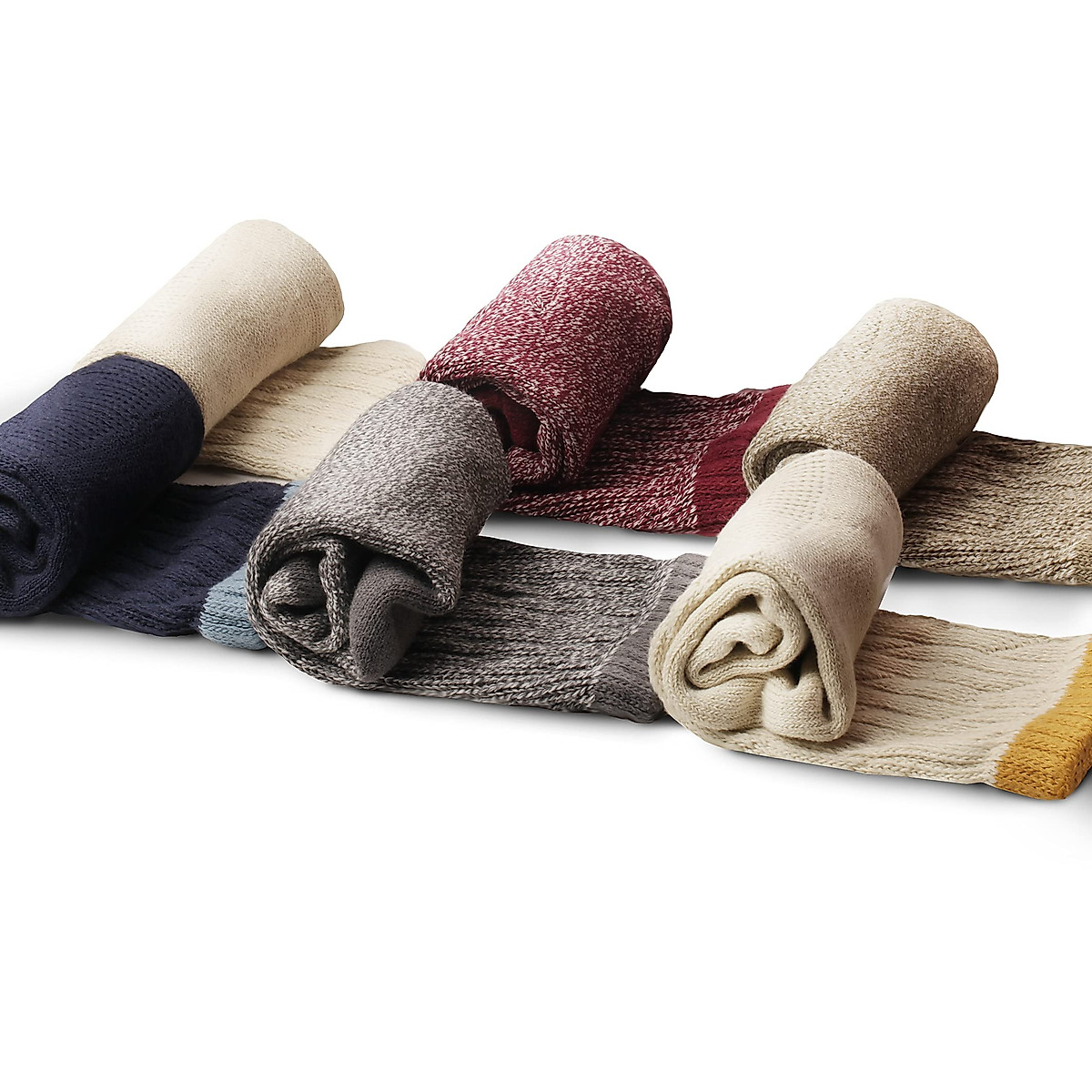 Yacht & Smith 6 Pairs Women's Scrunched Slouch Socks, Cotton Boot Socks Bulk Pack