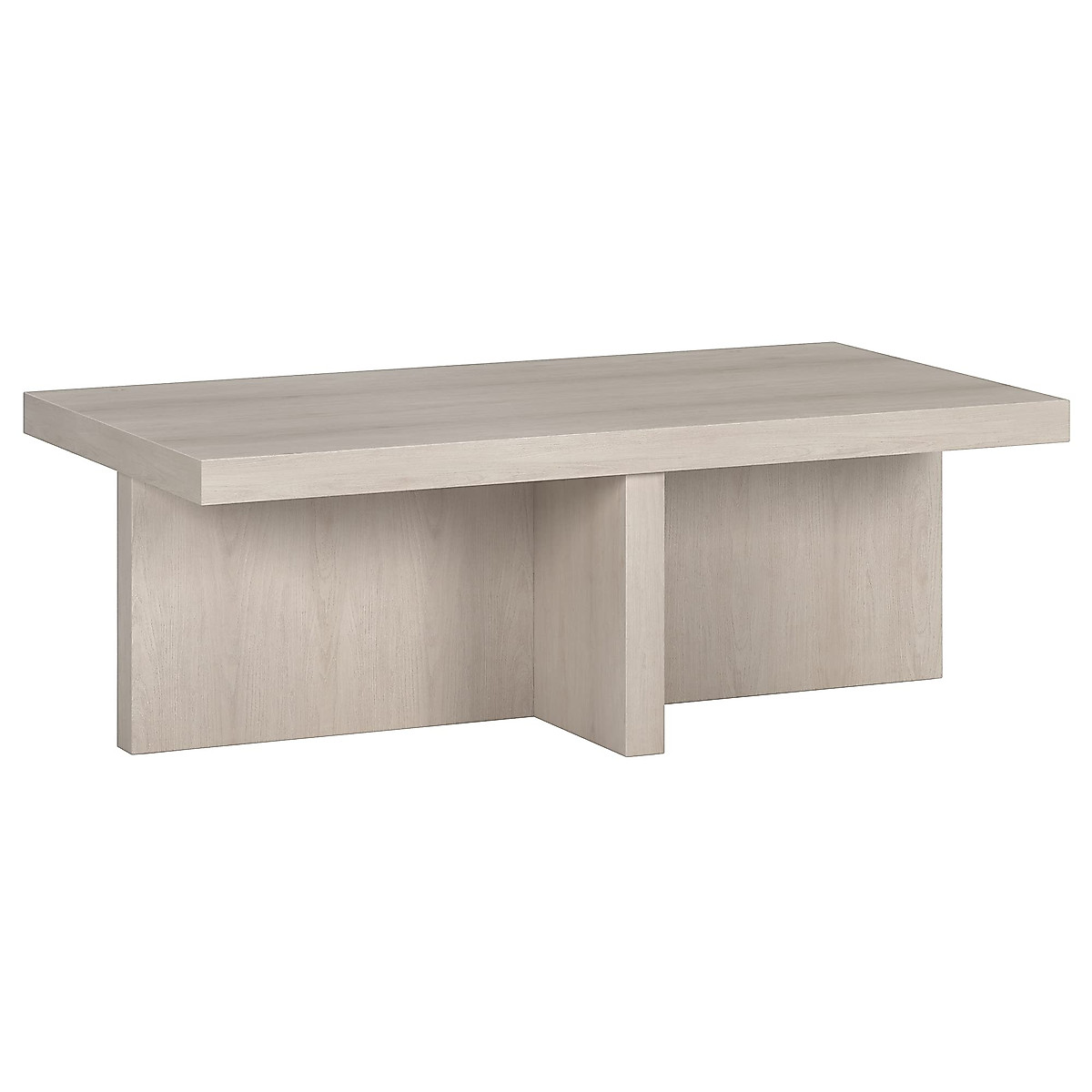 Henn&Hart 44" Wide Rectangular Coffee Table in Alder White, for Home, Living Room, Bedroom, Entertainment Room, Office