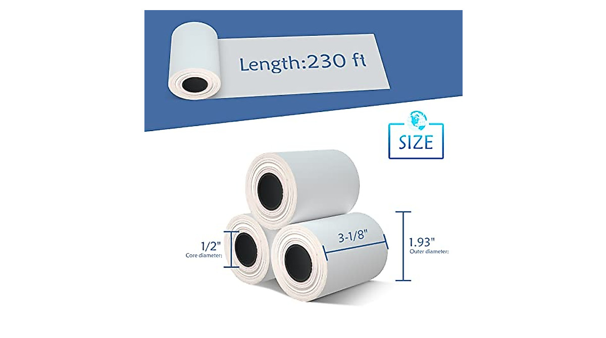 BESTEASY 3-1/8" Thermal Receipt Paper Rolls - 10 Pack