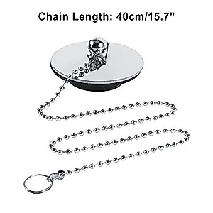 Drain Stopper Bathroom Sink Bathtub Accessories Hair Catcher Trap Strainer,Tub Stopper,Chrome Kitchen Sink Bathroom Bathtub Drain Cover Stopper Solid Metal Waste Plug with Chain