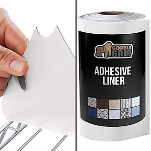 Gorilla Grip Wire Shelf Liner and Peel and Stick Adhesive Removable Liner, Wire Shelf Liner Size 36x14 Pack 4, Durable, Adhesive Liner Size 17.5 in x 20 FT, Easy Install, Both in Clear, 2 Item Bundle