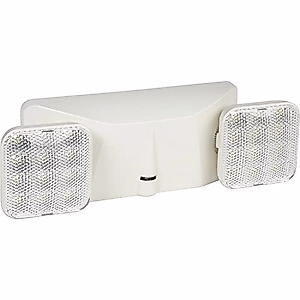 Global Industrial 2 Head Square LED Emergency Unit w/Adjustable Optics and Ni-Cad Battery Backup