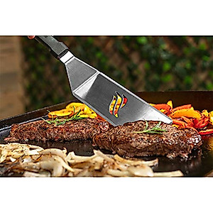 Blackstone 5051 Griddle Accessories Set Heat Resistant 6 Piece Stainless Steel Outdoor Indoor Grilling Utensils Hibachi Tools Kit-16, 16 Inch Tongs, Fork, 16” Ladle, 2 Extra-Long Spatula