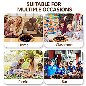 Nicecho 2-6 Players Shut The Box Dice Game, Wooden Board Table Math Game with 16 Dice, Classics Tabletop Games for Kids Adults, Family,Classroom,Home,Party or Pub