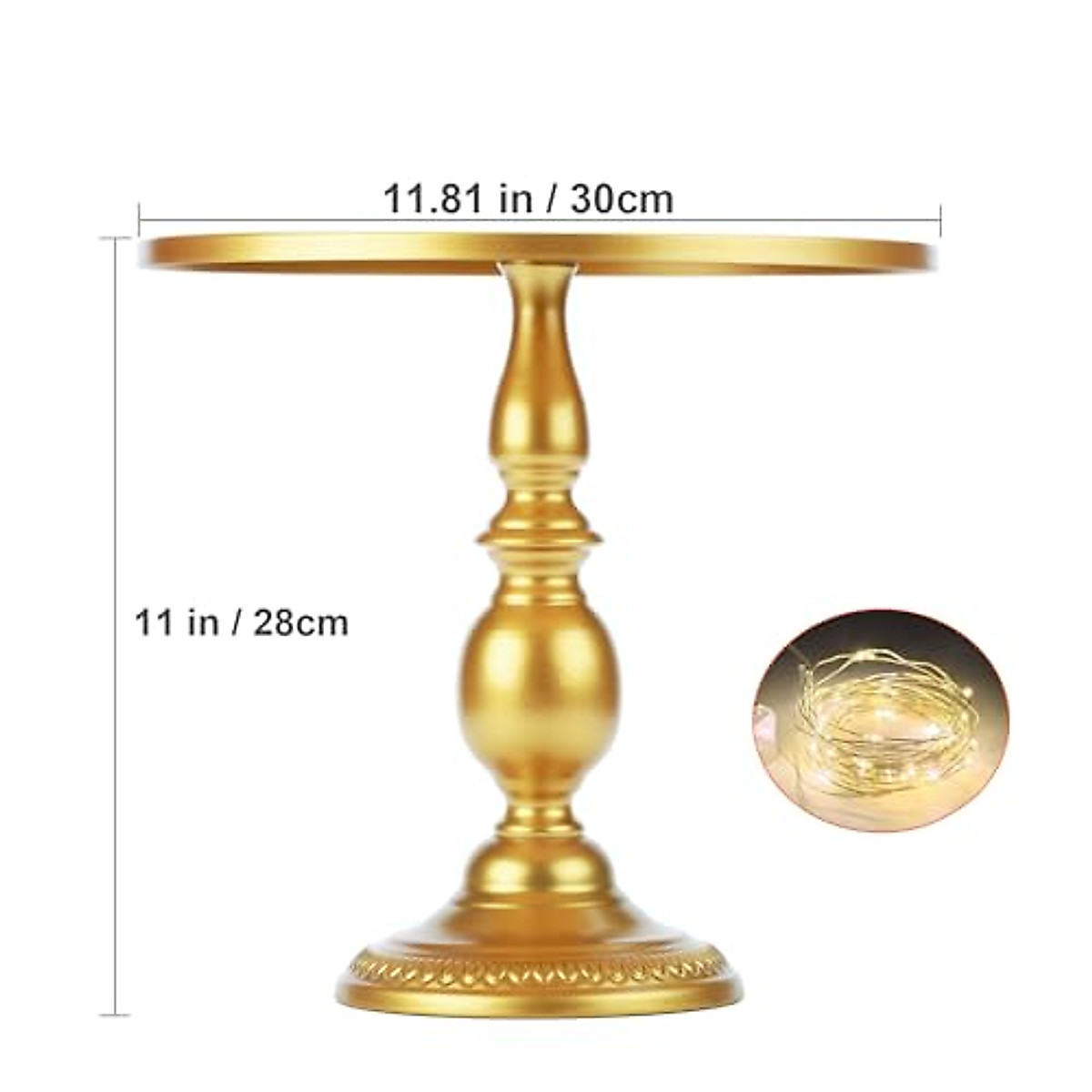 Hotity 12 Inch Cake Stand Round Cupcake Stands Metal Dessert Display Cake Stands, Gold