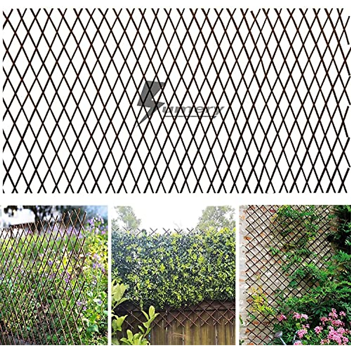 Sumery Nature Willow Trellis Expandable Plant Support Plant Climbing Lattices Trellis Willow Expandable Trellis Fence for Climbing Plants Support 36x92 Inch,Double Panel (1, Willow Wicker Fence)