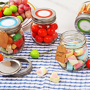 10oz Wide Mouth Mason Jars, 9 Pack Round Canning Jars with Silver Regular Lids and Bands, with EXTRA 9pcs Regular Mouth Lids for Honey, Jelly, Yogurt and Wedding Favors