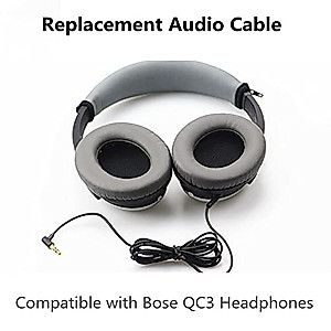 Saipomor QC3 Replacement Audio Cable Compatible with Bose QuietComfort 3 QC3 Headphones