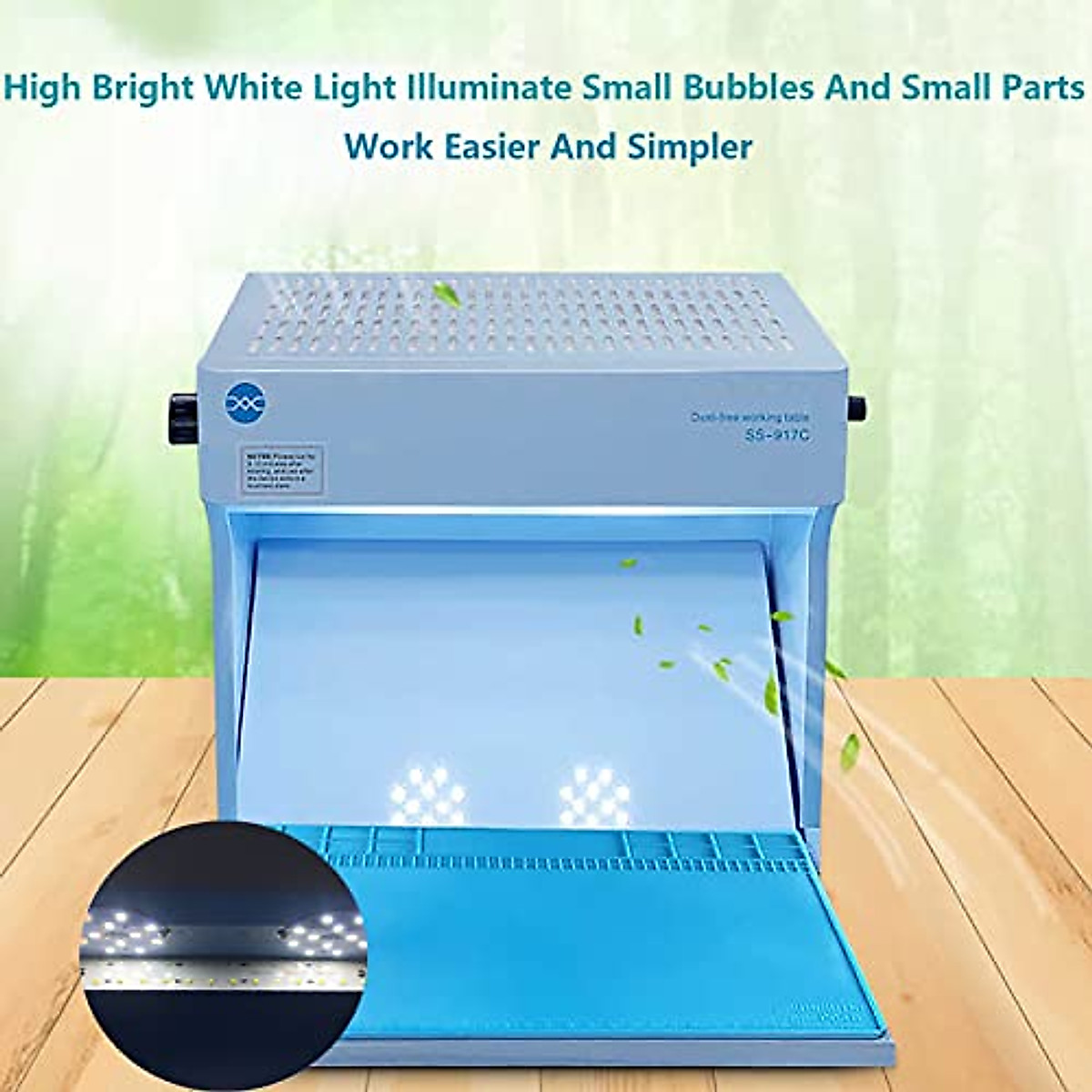RUTILY Vertical Laminar Flow Hood Air Flow Clean Bench Vertical Laminar Flow Dust-Free Three-Layer Filter Operation Bench and Vertical Laminar Dust Free Room Worktable for Phone LCD Repair
