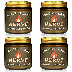 Coach Gifts Thank You Gifts for Coach Best Coach Gifts for Men Women Coach's Last Nerve Candle Gifts for Baseball Coach Softball Basketball Soccer Volleyball Tennis Rugby Swim Perfect Coach Present