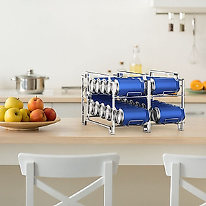 Soda Can Organizer for Refrigerator Stackable Beverage Can Dispenser Can Organizer for Pantry Can Holder Kitchen Cabinet Countertop 2 Pack