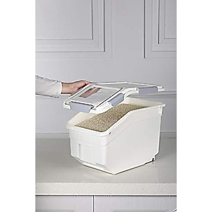 Grain Storage Container 20 lb (10 Liter) with Wheels Seal Locking Lid PP(Pack-2)